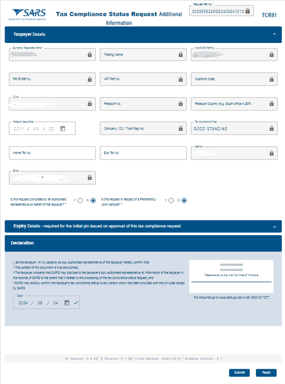 Tax Compliance PIN for Companies and Individuals