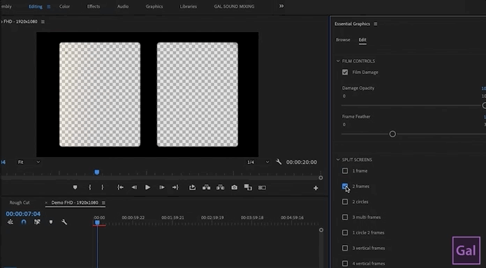 Film Split Screen Matte Templates for Video Editing — Premiere Gal