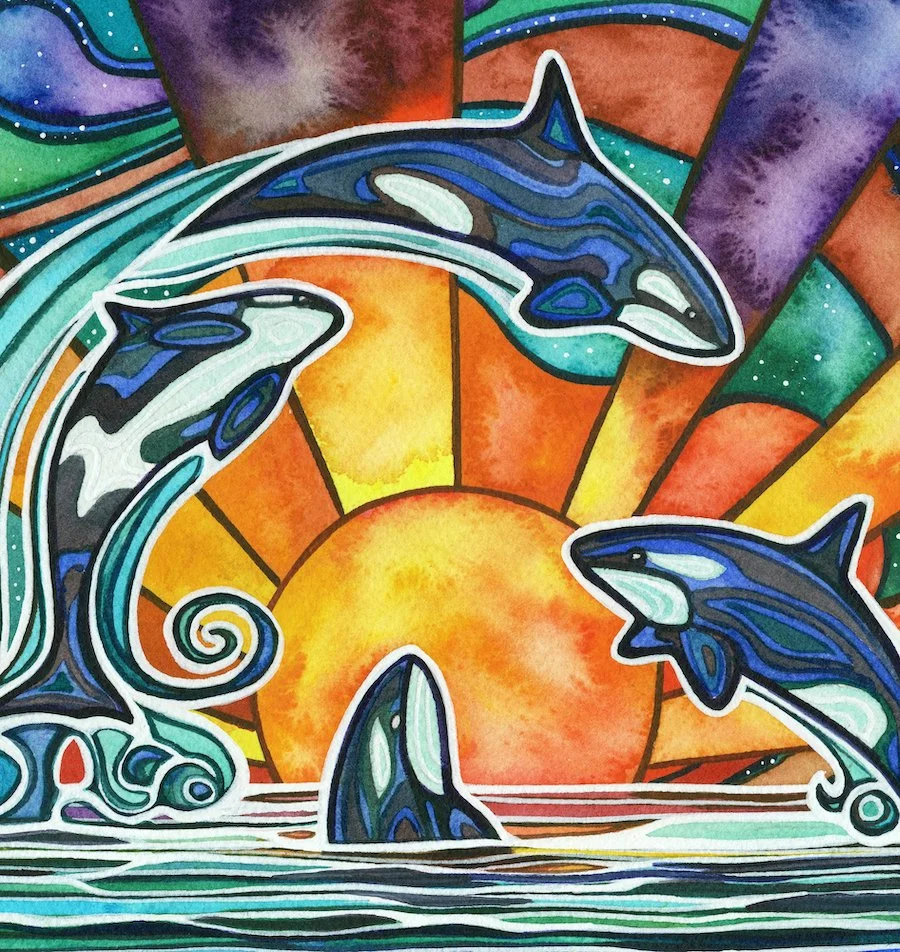 Tamara Phillips — Orca Water watercolour painting
