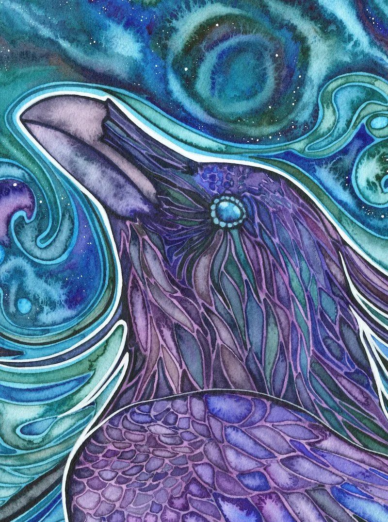 Tamara Phillips — Midnight Raven Original Watercolour Painting