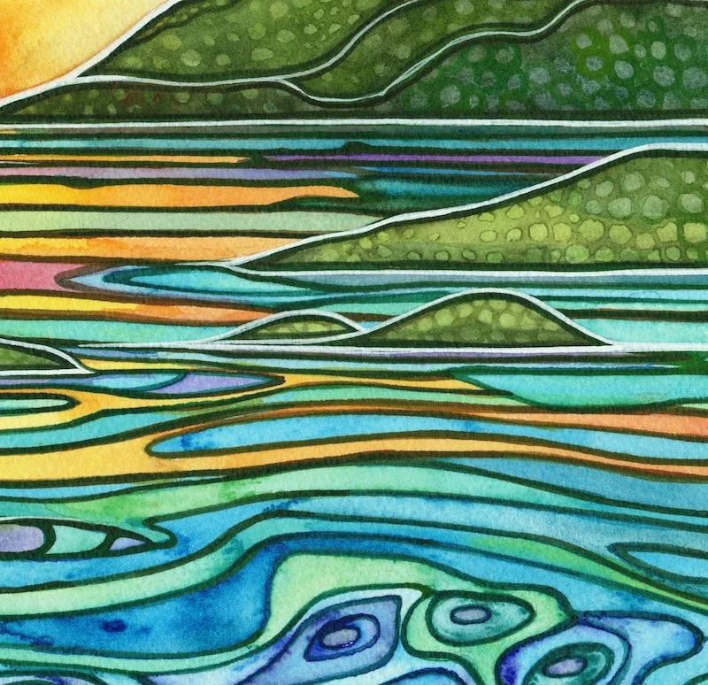 Tamara Phillips — Island Water Original Watercolour Painting