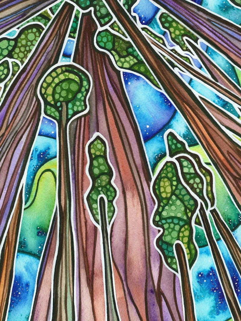 Tamara Phillips — Aurora Trees original watercolour