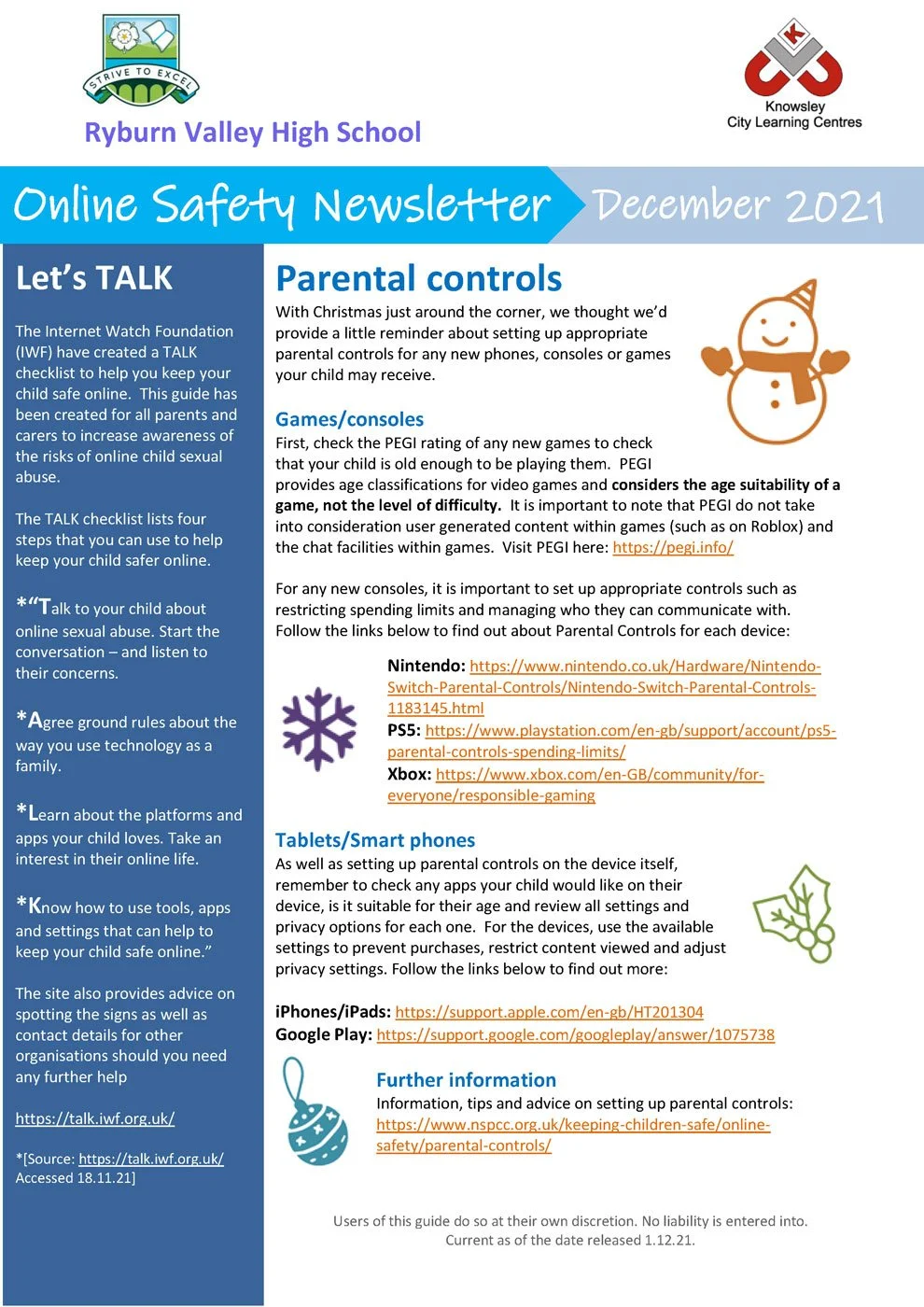 December Online Safety Newsletter — Ryburn Valley High School
