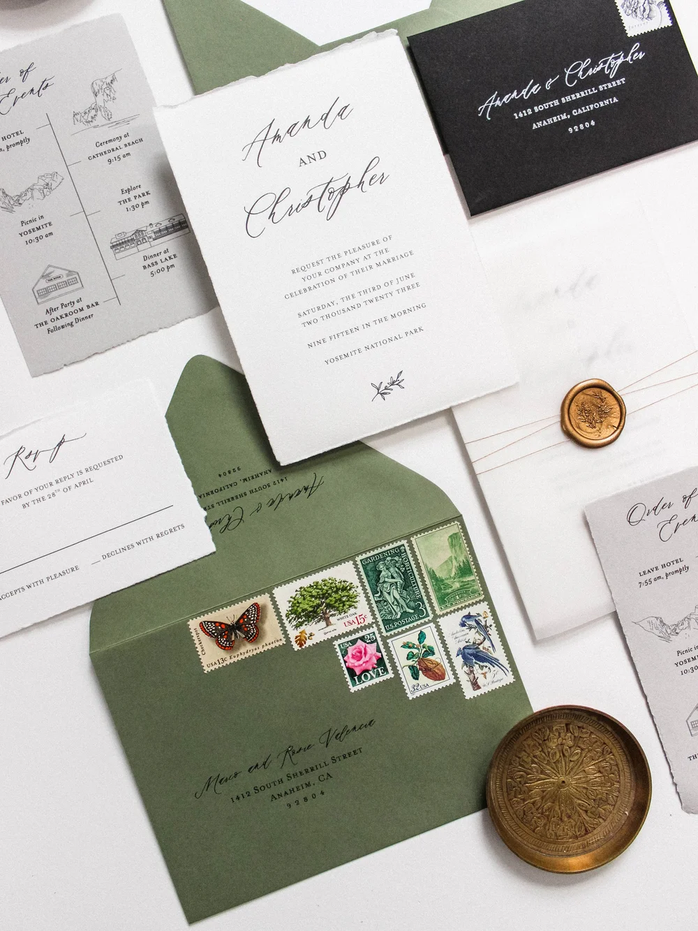 Yosemite Wedding with Illustrated Order of Events Card — Jes Rose Design