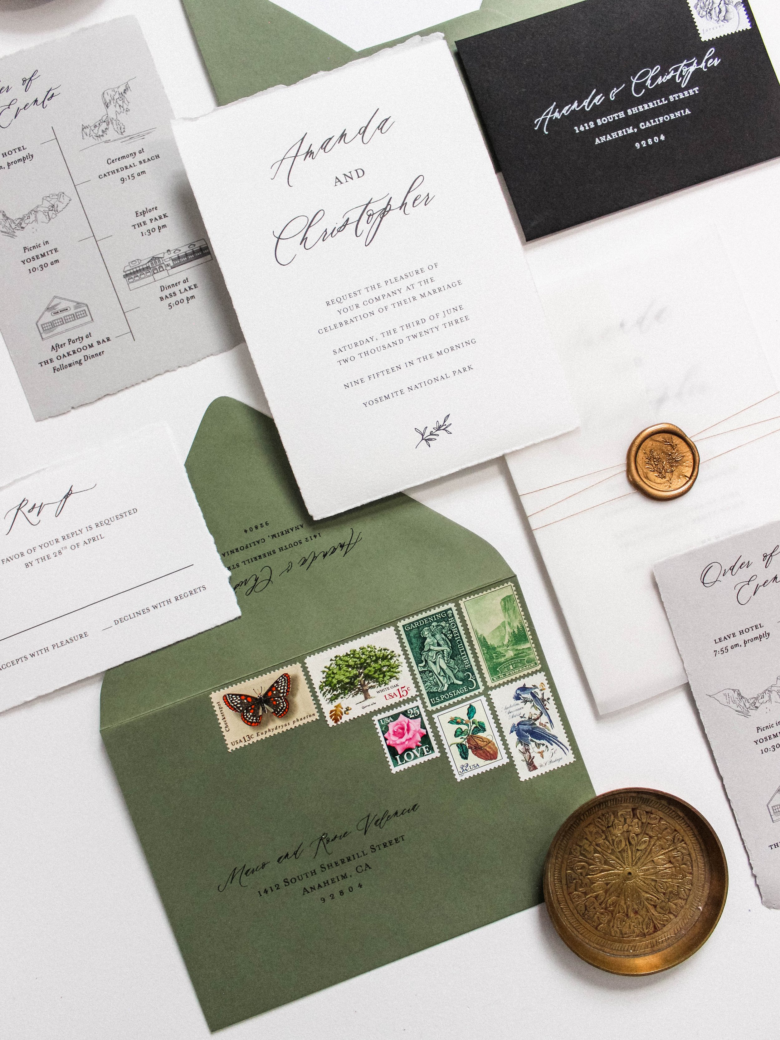 Yosemite Wedding with Illustrated Order of Events Card — Jes Rose Design