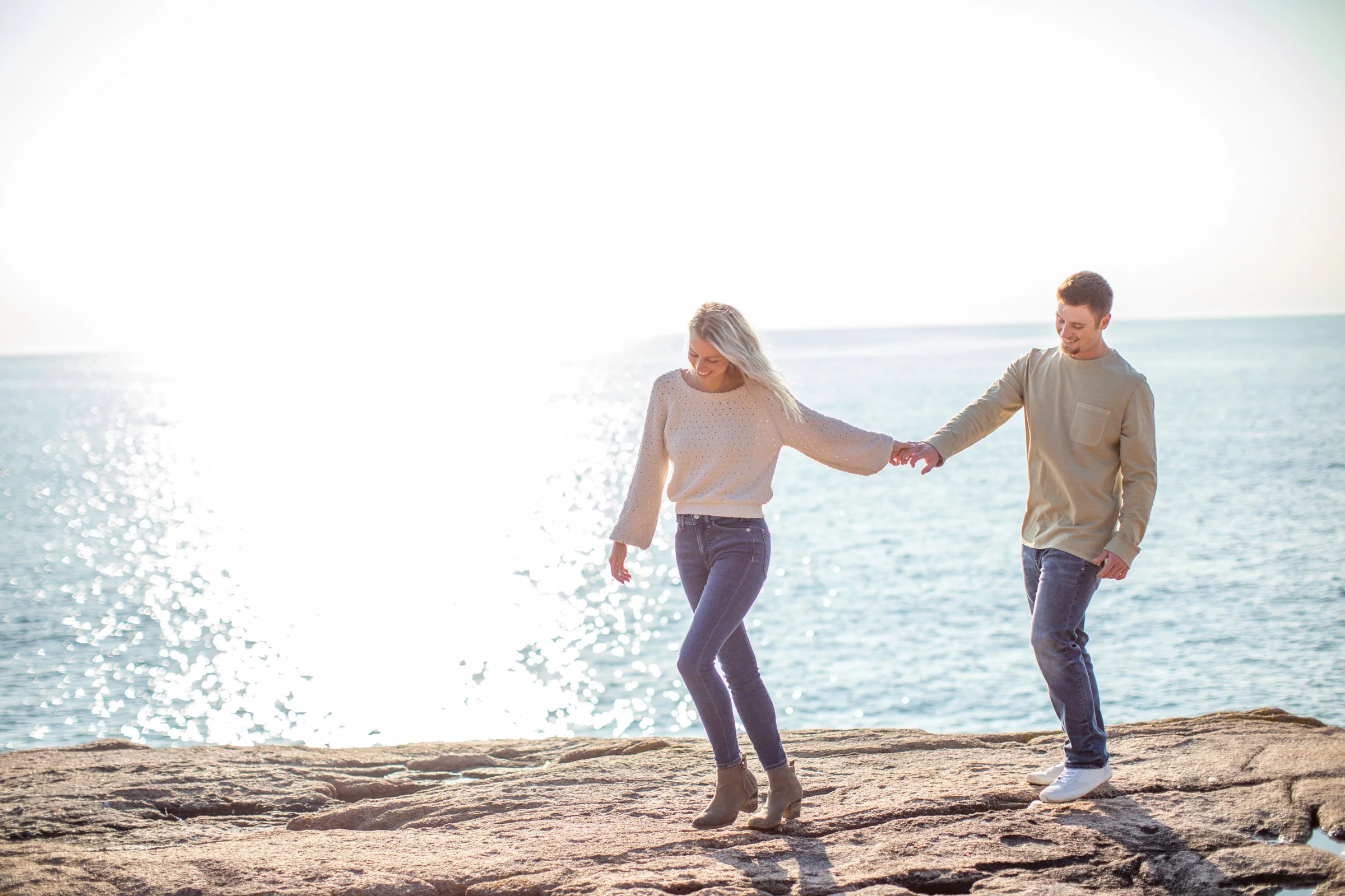 Kenzie & Austin - Sand Beach and Ocean Path Engagement Session in ...