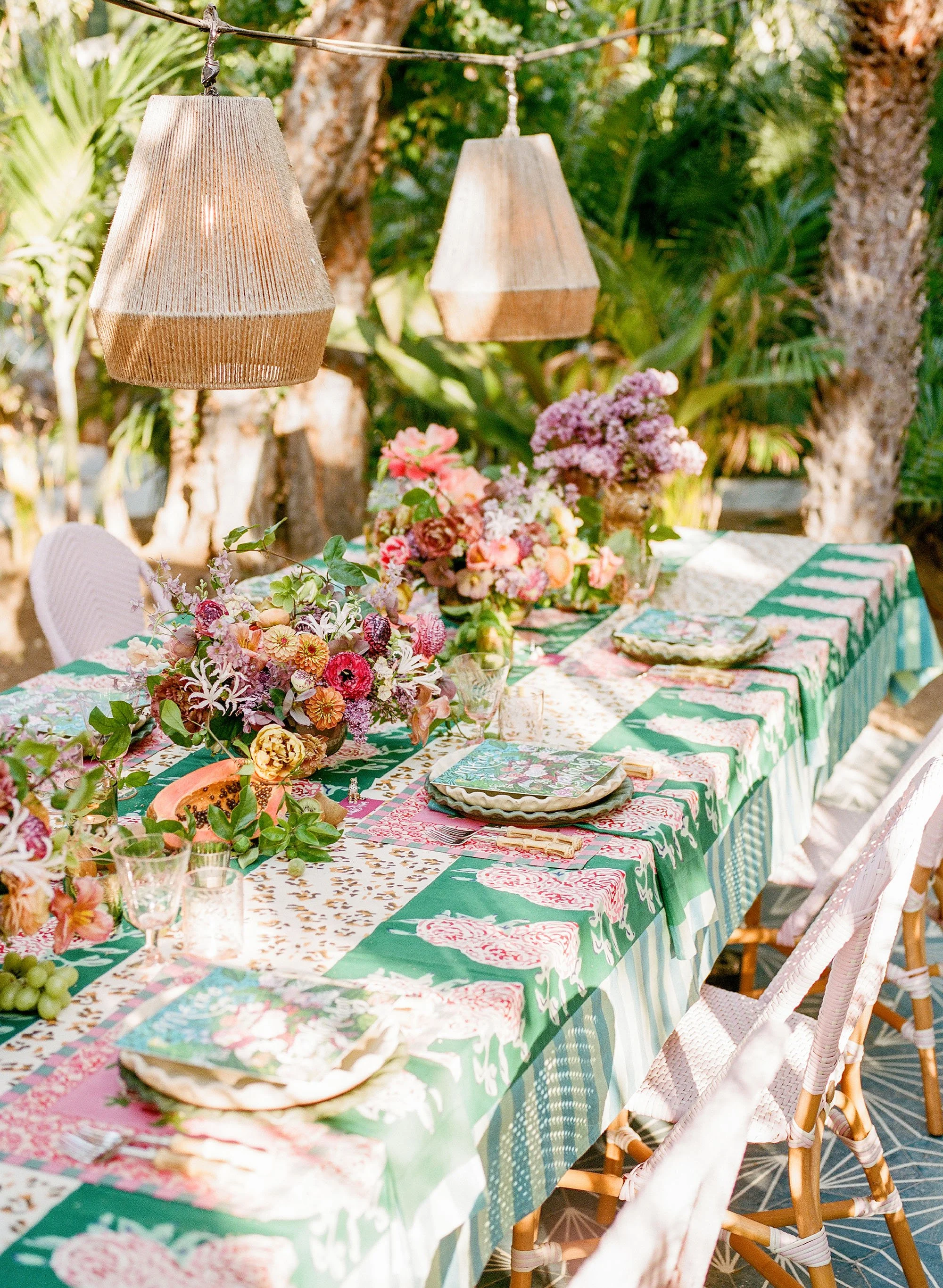 Maximalist pattern-on-pattern wedding inspiration at Acre Baja in Cabo ...