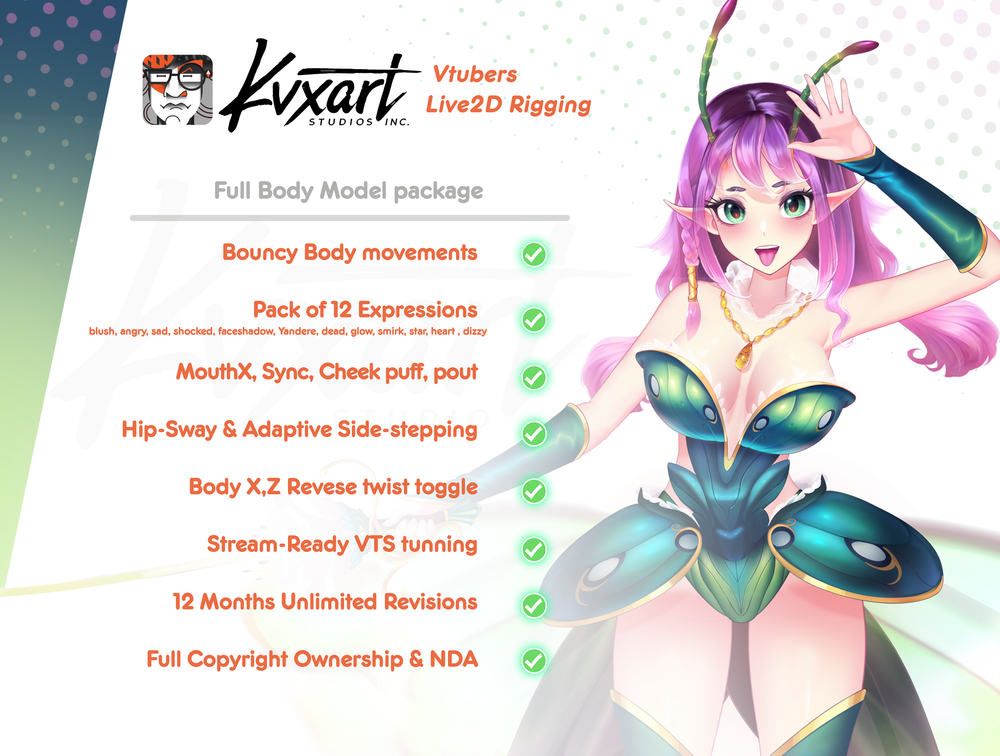 Kvxart Studios Inc. I Vtuber Live2D Rigging Commissions