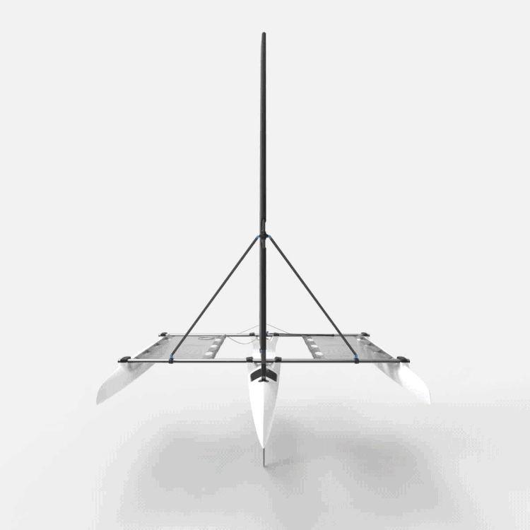 Modular multihull boat — small trimaran catamaran tacking outrigger ...