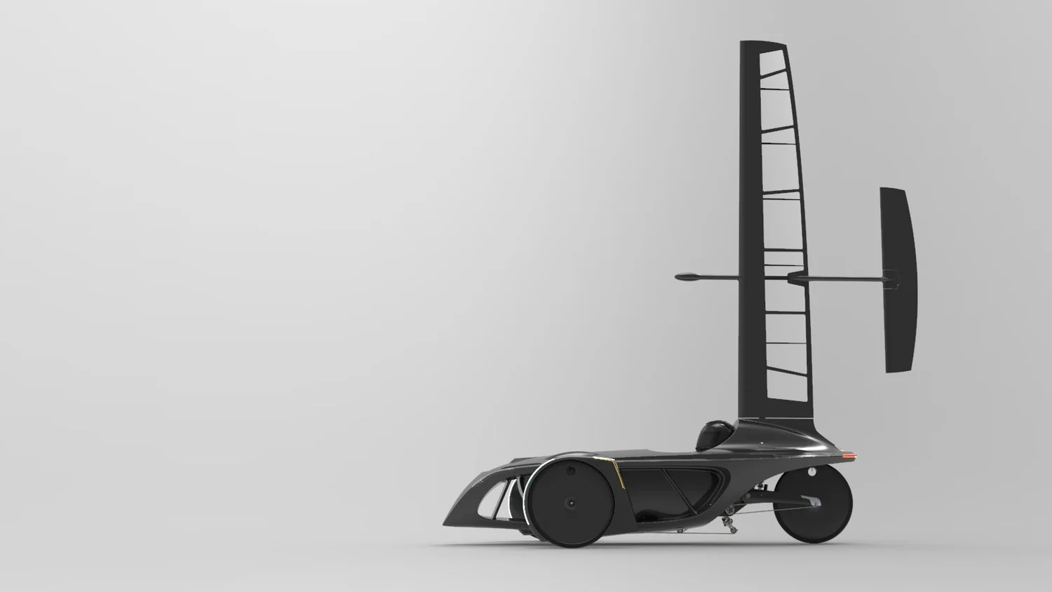 Monocoque recumbent velomobile with wing sail — Pixel & Timber