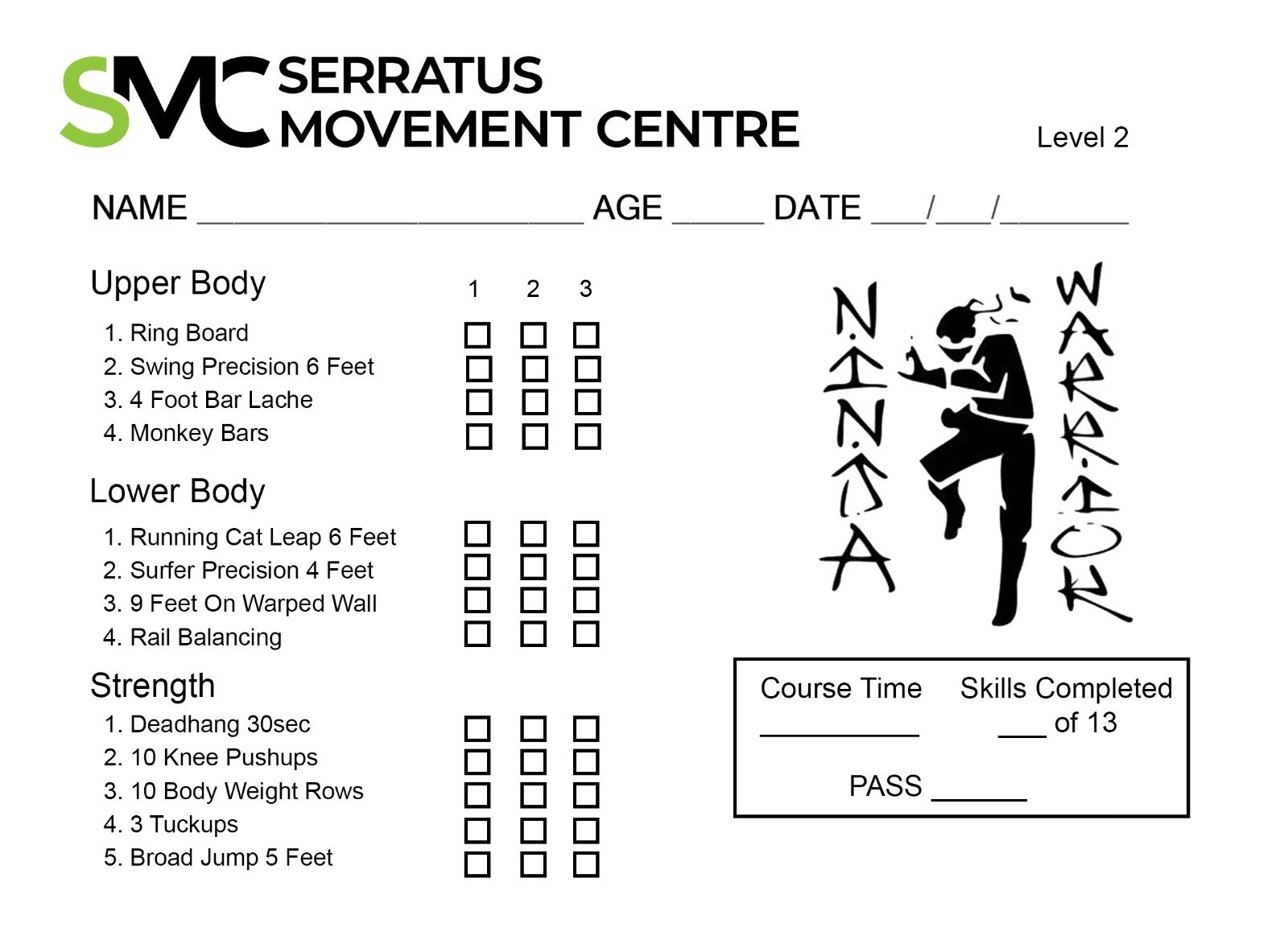 Full Year Band Level: Ninja Warrior — Serratus Movement Centre