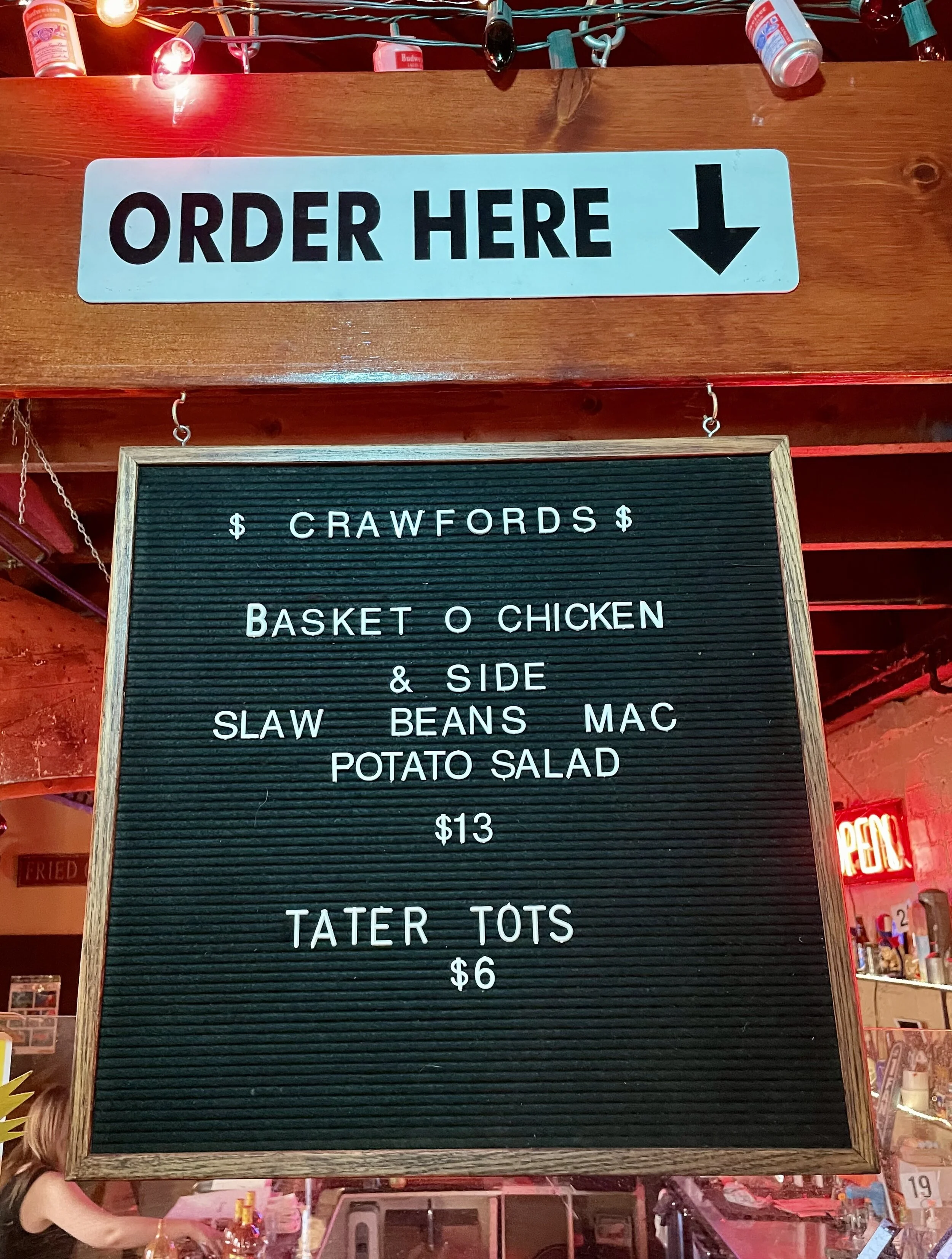 Menu — Crawfords