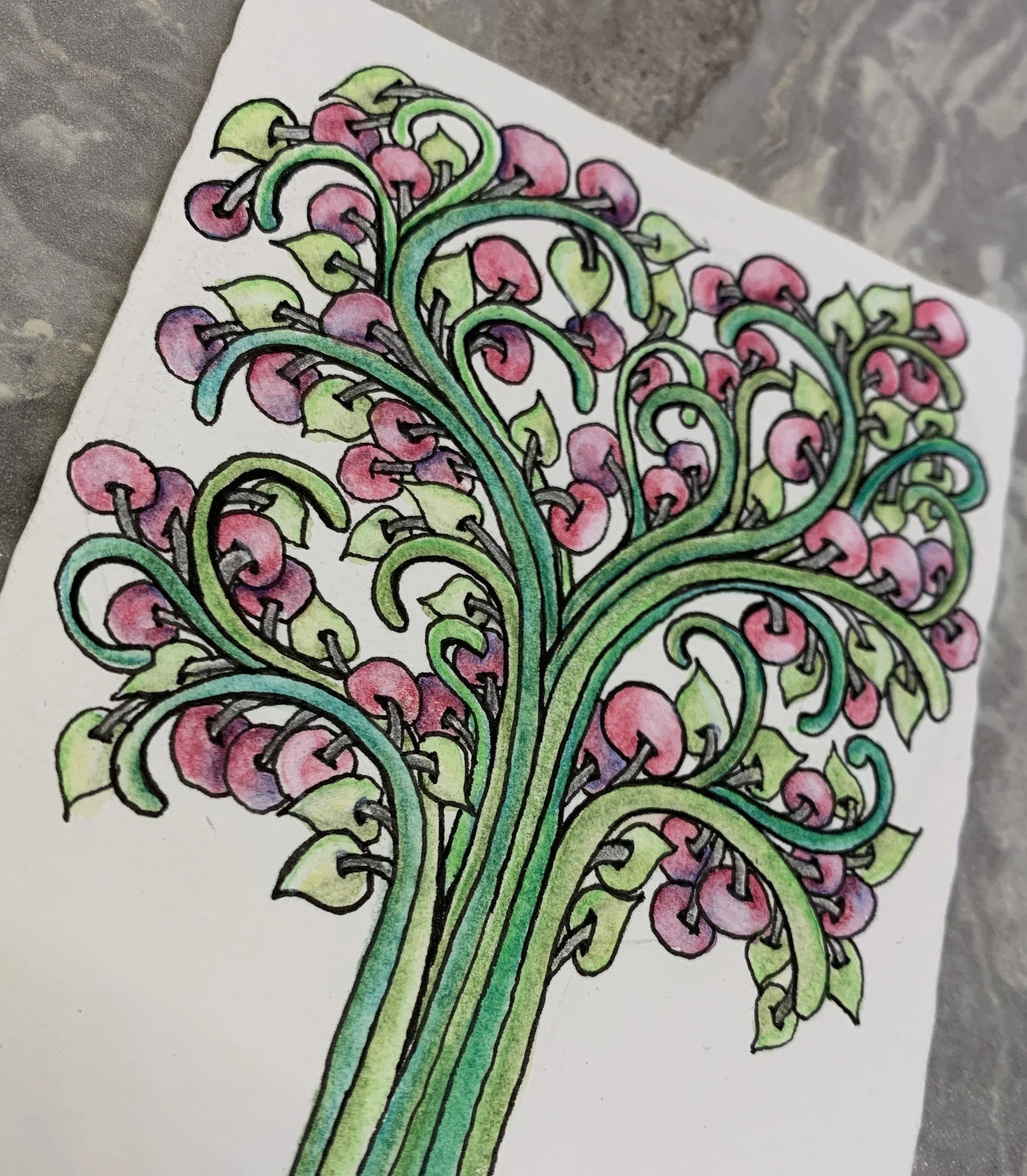 Zentangle drawing series of 21 Phi tile designs — I Teach Tangling