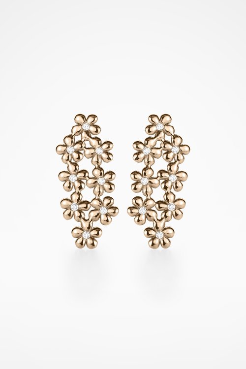 Kreuger Jewellery Rose Gold Poppy Earrings with Diamonds — UFO No More