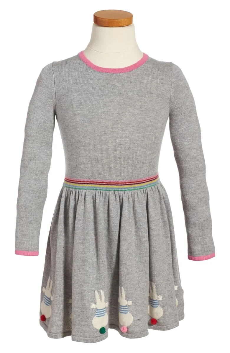 Mini Boden Bunny Sweater Dress in Grey — UFO No More