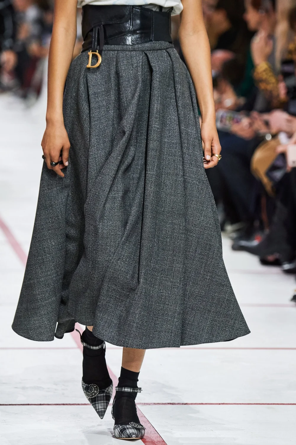 Christian Dior High Waisted Tea Length Skirt in Grey — UFO No More