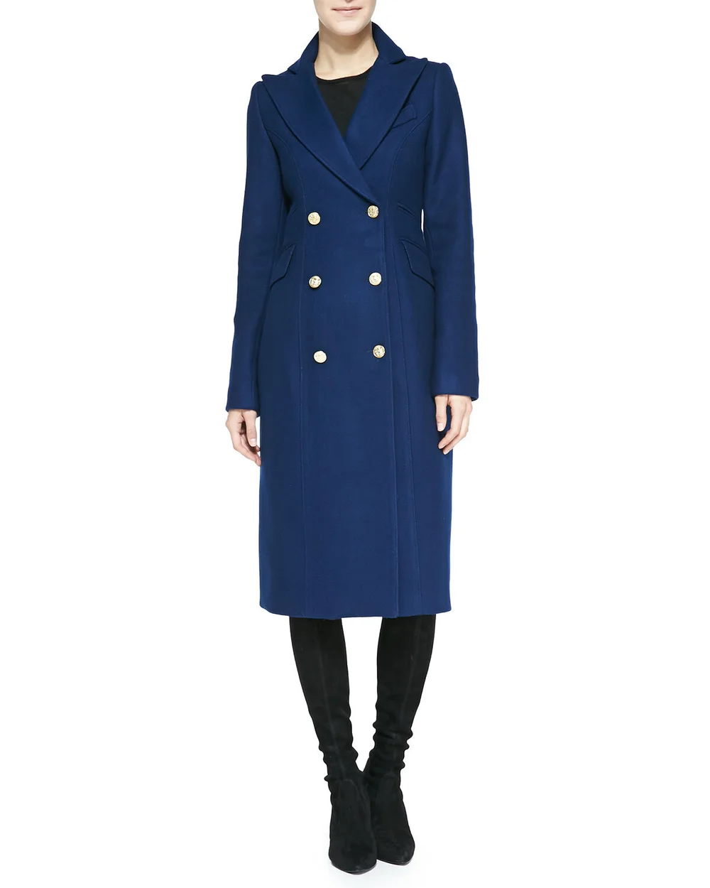 Smythe Reefer Double-Breasted Coat in Royal Blue — UFO No More