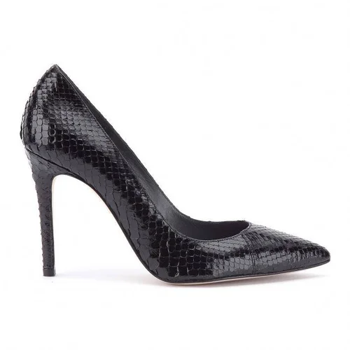 Magrit Mila Pumps in Black Snakeskin Leather — UFO No More