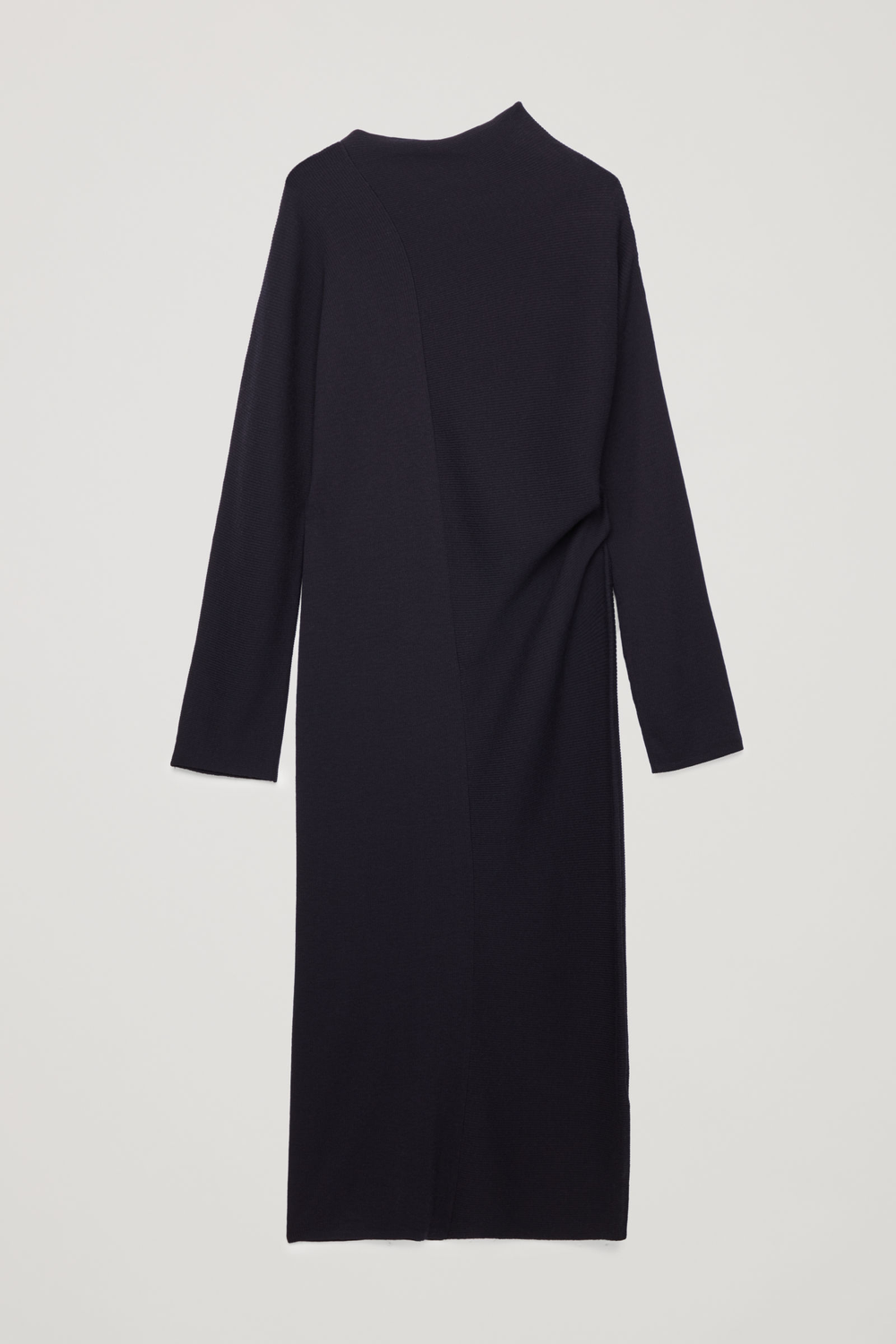 COS Draped Neck Ribbed Wool Dress — UFO No More