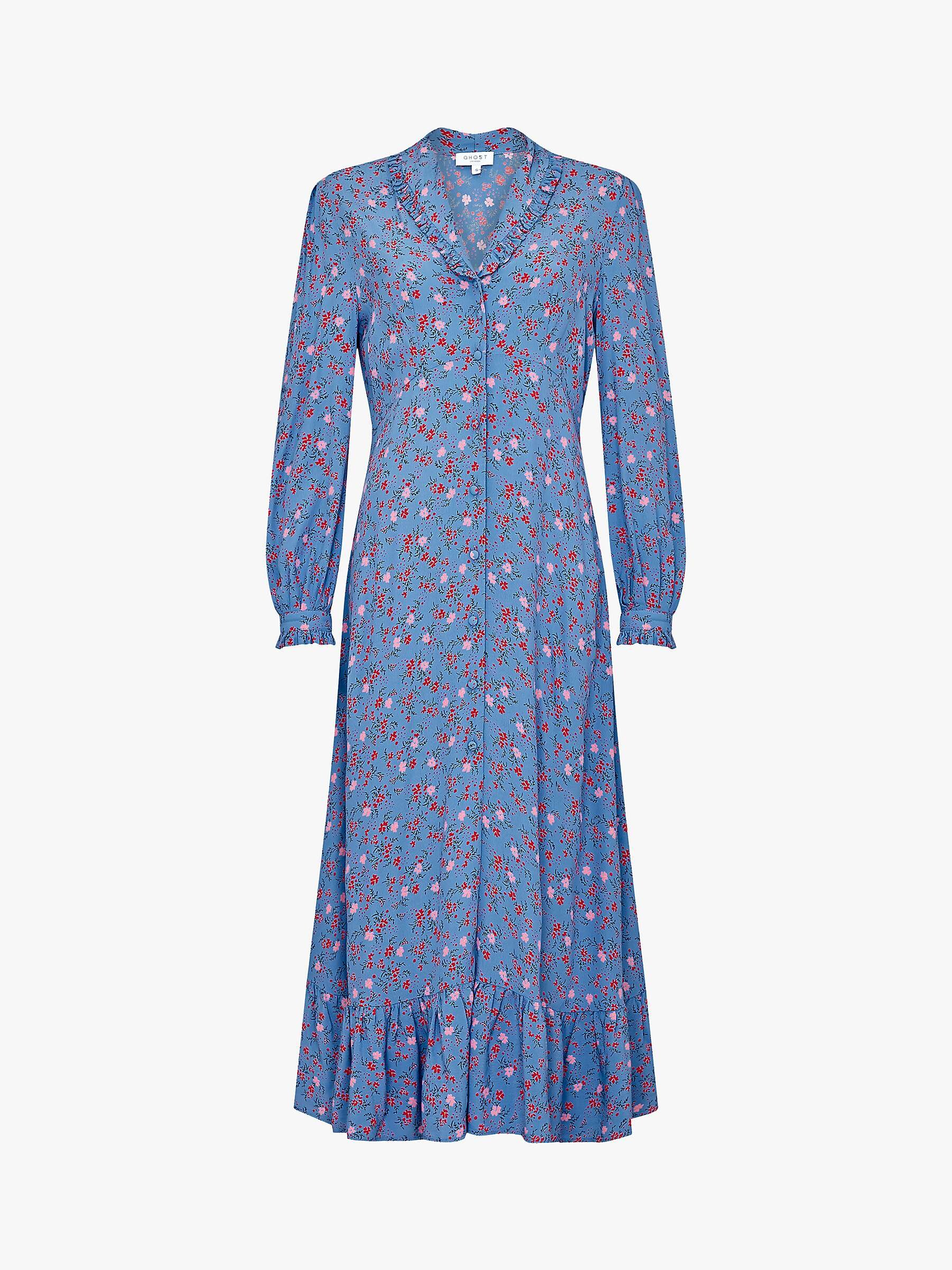 Ghost Anouk Floral Satin Midi Dress — Ufo No More
