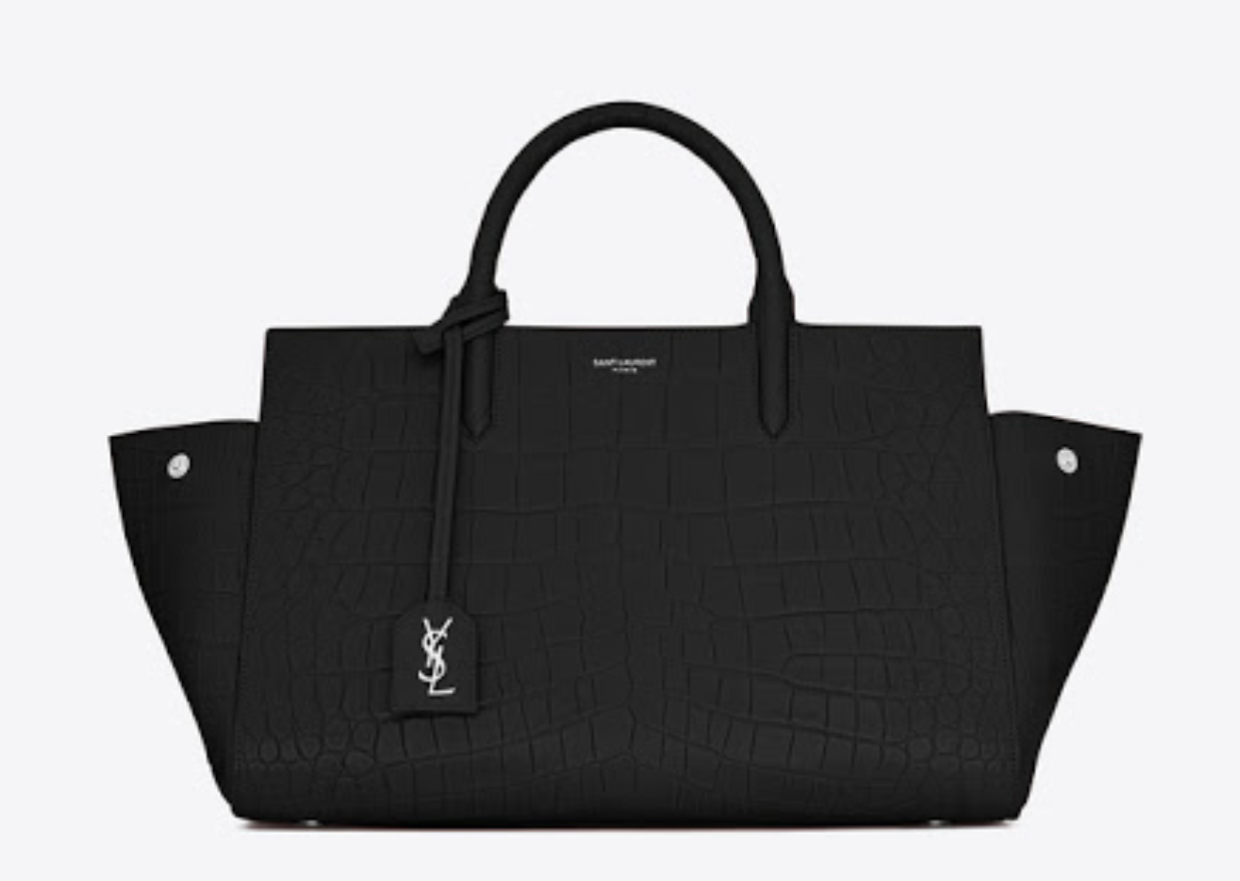 Yves Saint Laurent Rive Gauche Small Cabas Bag in Black Crocodile ...