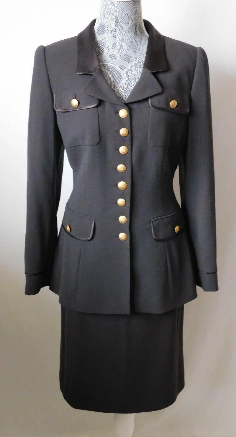 Rena Lange Gold Buttons Long Jacket in Green — UFO No More