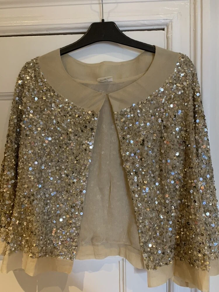 Heartmade Gold Sequin Open Front Jacket — UFO No More