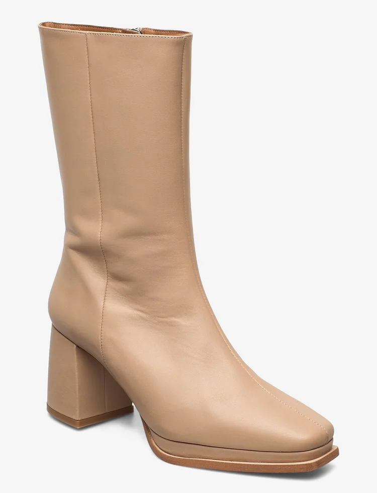 Flattered Lisa Leather Boots in Sand — UFO No More