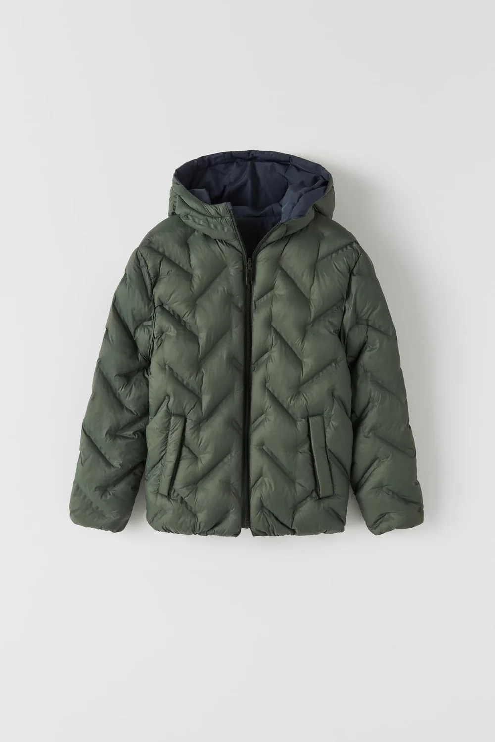 Zara Lightly Padded Reversible Jacket in Green — UFO No More
