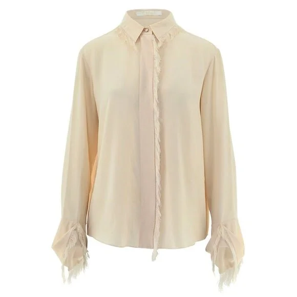 Chloé Fringed Blouse in Cream — UFO No More