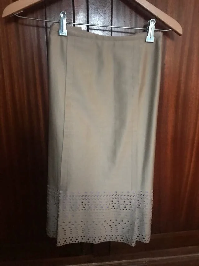 Felipe Varela Laser Cut Hem Skirt in Gold — UFO No More