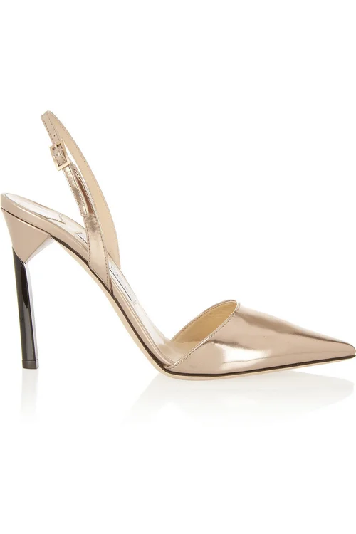 Jimmy Choo Devleen Mirrored-leather Pumps in Metallic — UFO No More