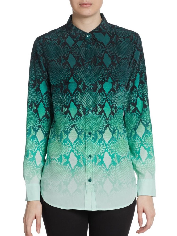 Equipment Signature Silk Blouse in Ombre Snake Print — UFO No More