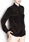 Uterque Gold Dotted Print Shirt in Black — UFO No More