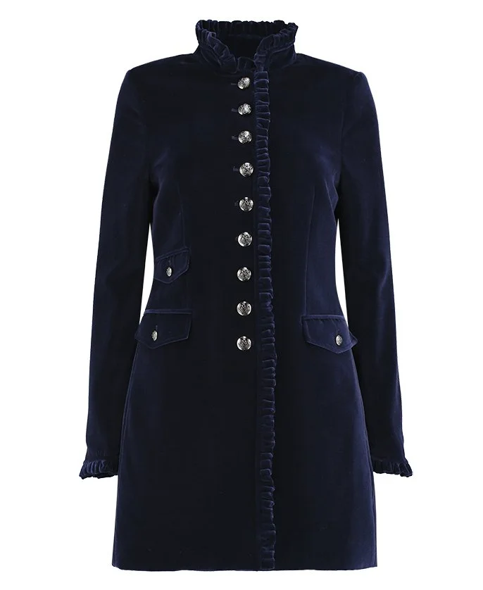 Laurie & Jules Beatriz Navy Velvet Coat — UFO No More