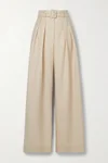 Brandon Maxwell Belted Pleated Wide-Leg Trousers — UFO No More