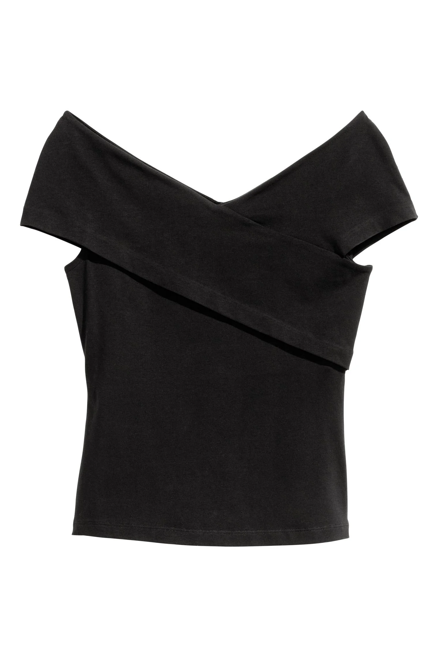 H&M Off-The-Shoulder Cross Top in Black — UFO No More