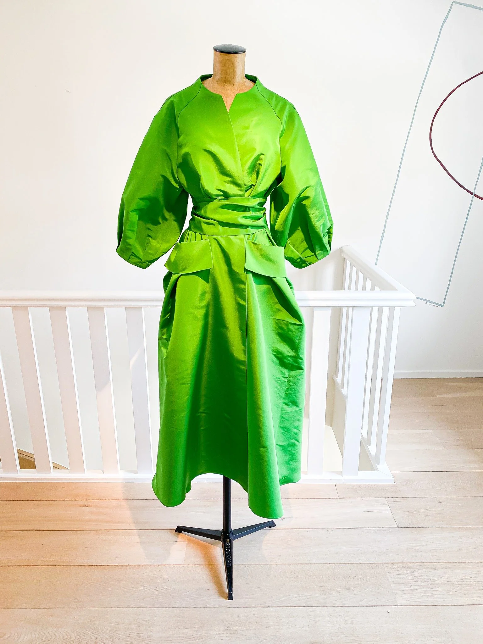 Natan Couture Belted Silk Faille Dress in Blush Pink — UFO No More