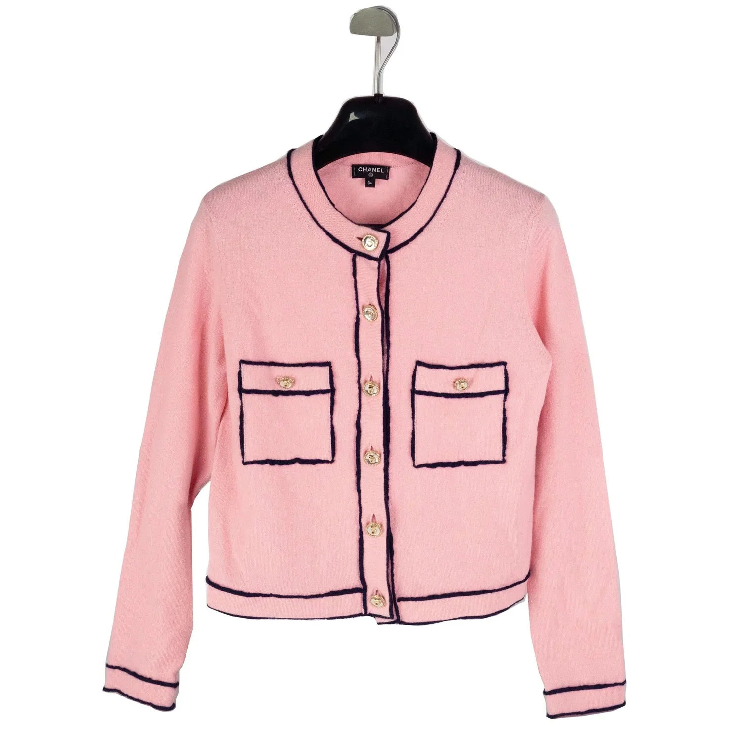 Chanel Cropped Cardigan with Contrast Trim — UFO No More