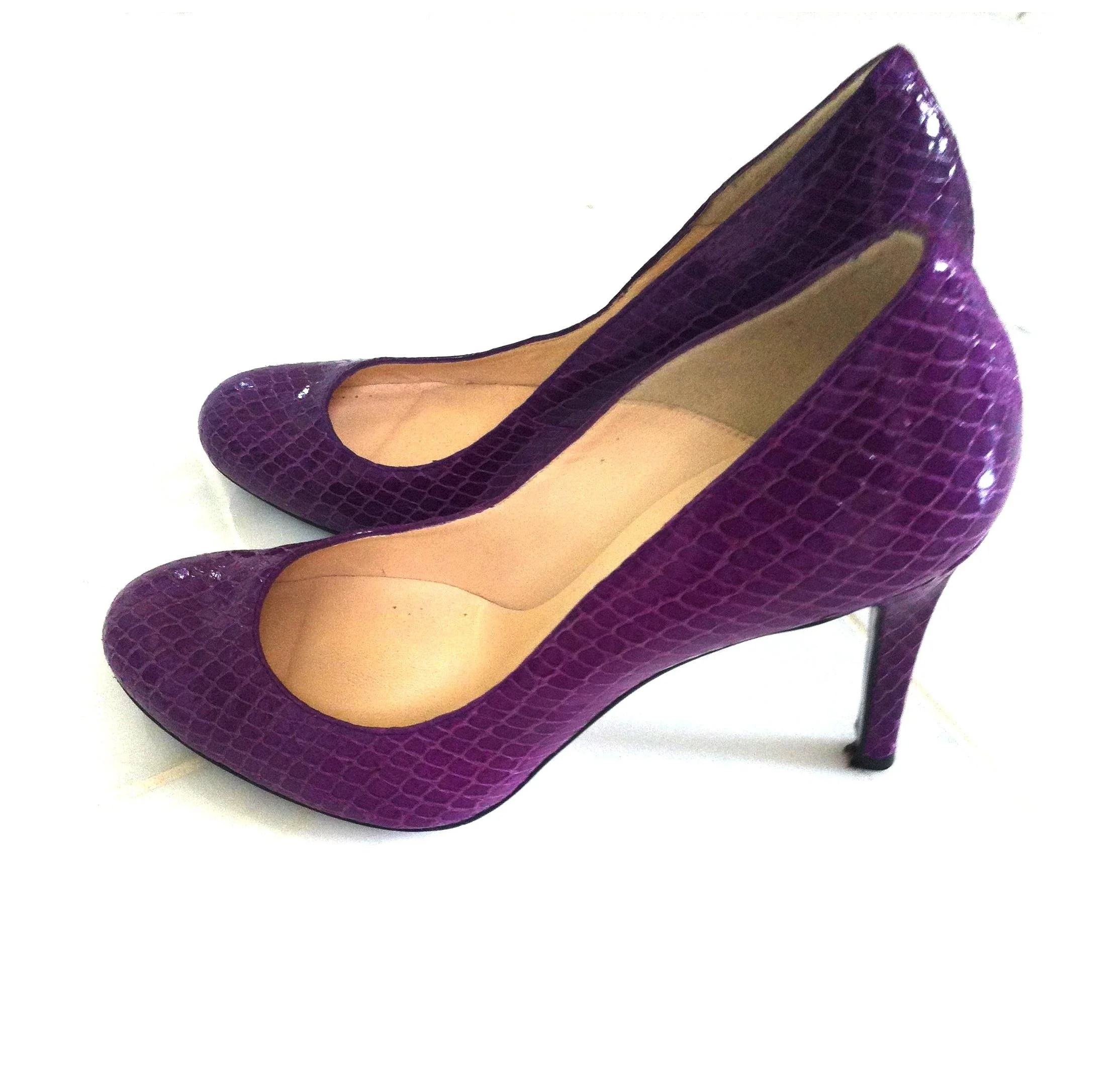 LK Bennett Shilo Pumps in Purple Snakeskin — UFO No More