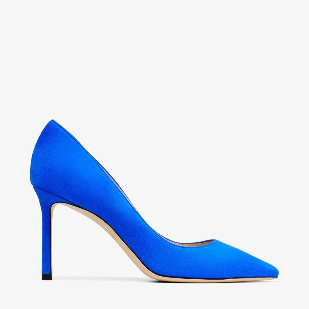 Jimmy Choo Romy 85 Pumps in Ultraviolet Suede — UFO No More