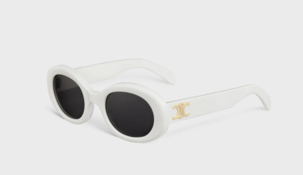 Céline Triomphe 01 Sunglasses in White Acetate — UFO No More