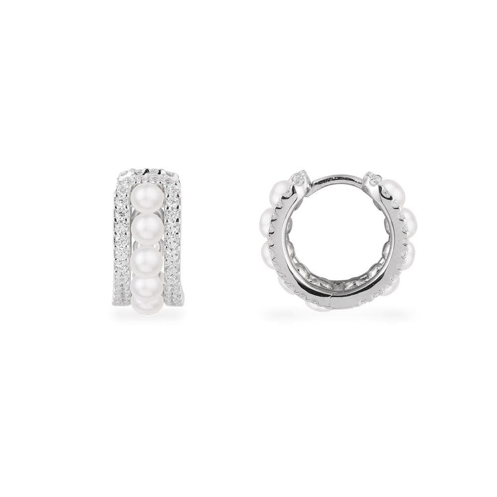 Apm Monaco Eternelle Small Hoop Earrings With Pearls — Ufo No More