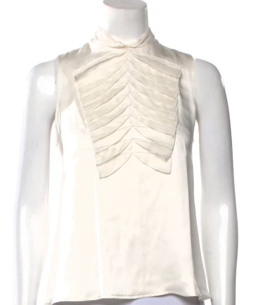 Giorgio Armani Mock Neck Silk Shell Top — UFO No More