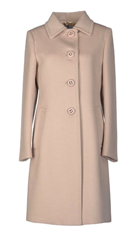 Prada Button Front Wool Coat in White — UFO No More