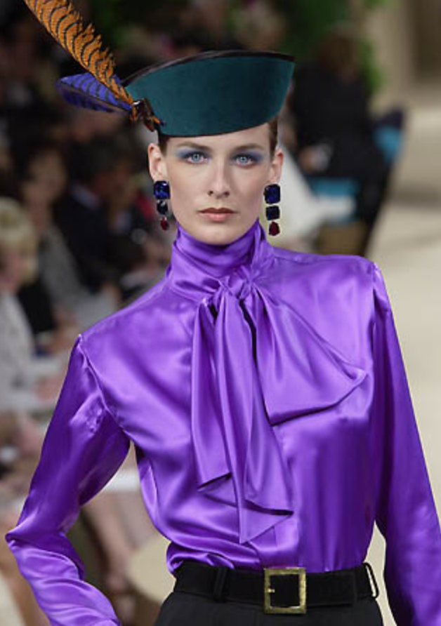 Yves Saint Laurent Pussy Bow Blouse In Purple — Ufo No More
