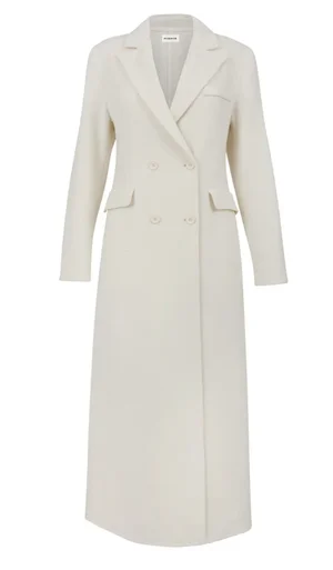 P.A.R.O.S.H Double-Breasted Wool Coat in White — UFO No More