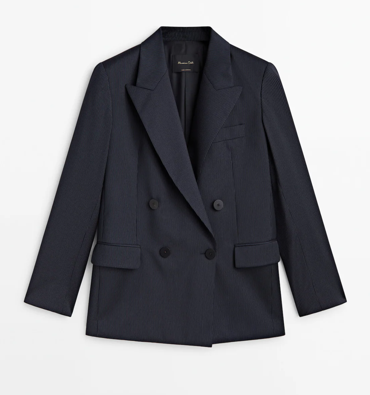 Massimo Dutti Pinstriped Double Breasted Suit Blazer — Ufo No More