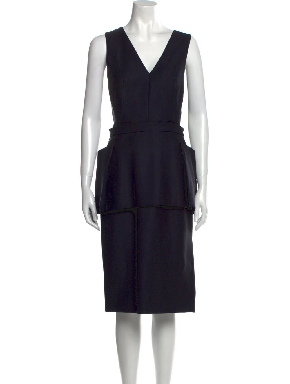 Christian Dior V-Neck Peplum Dress in White — UFO No More