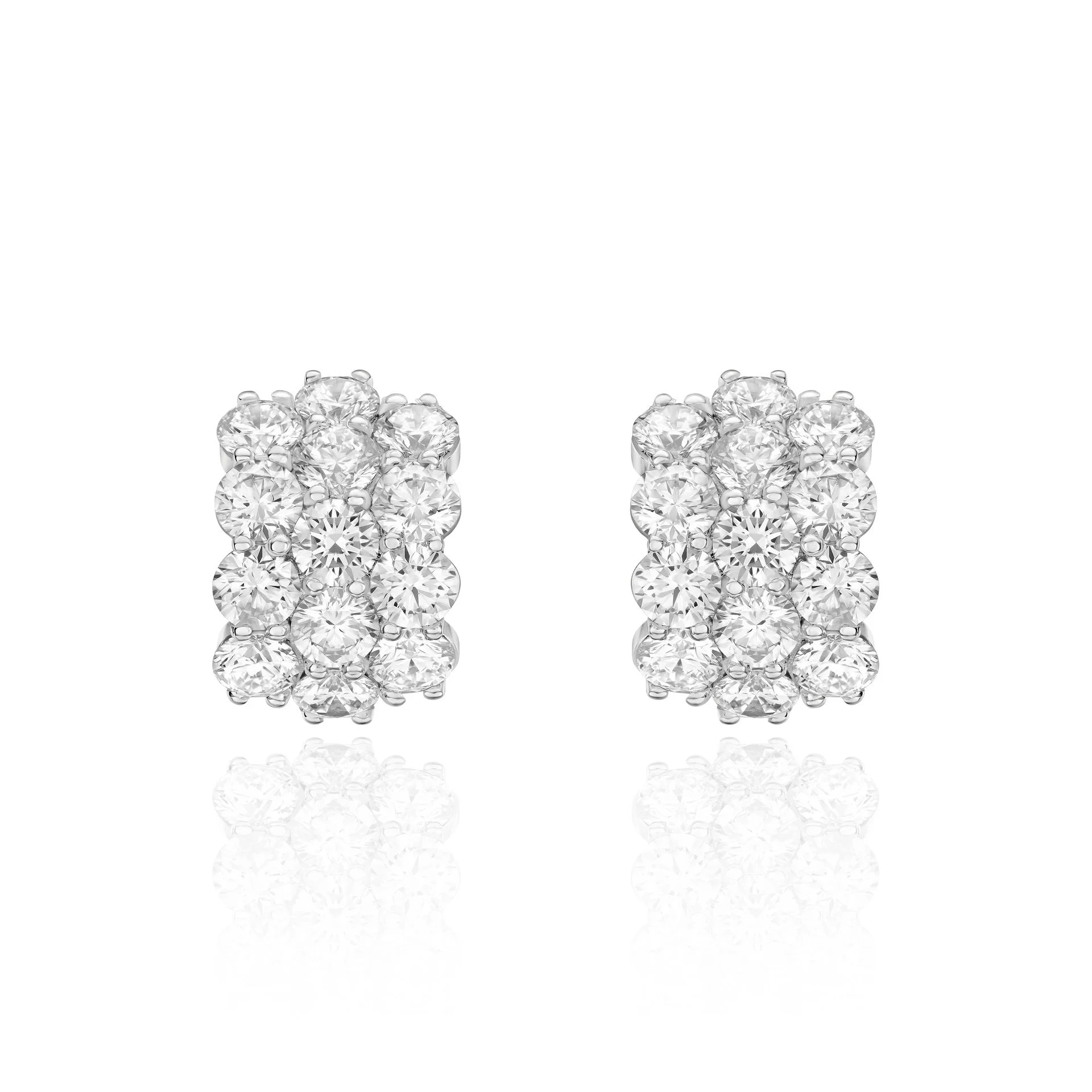 G Collins And Sons 520cts Platinum Three Row Diamond Hoop Earrings — Ufo No More